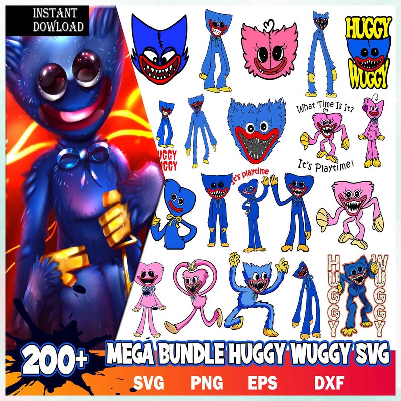 Huggy Wuggy Svg, Kissy Missy Svg, Poppy Playtime Svg, Characters SVG ...