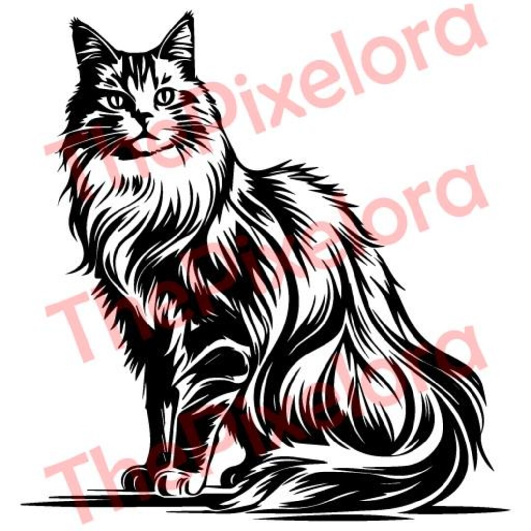 Cat Svg, Full Body Cat Silhouette Cut File for Cricut, Shirt, Sticker ...