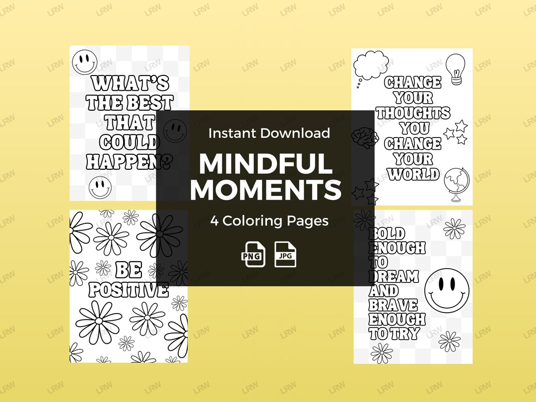 4 Mental Health Coloring Pages Self Care Adult and Kids Coloring Pages ...