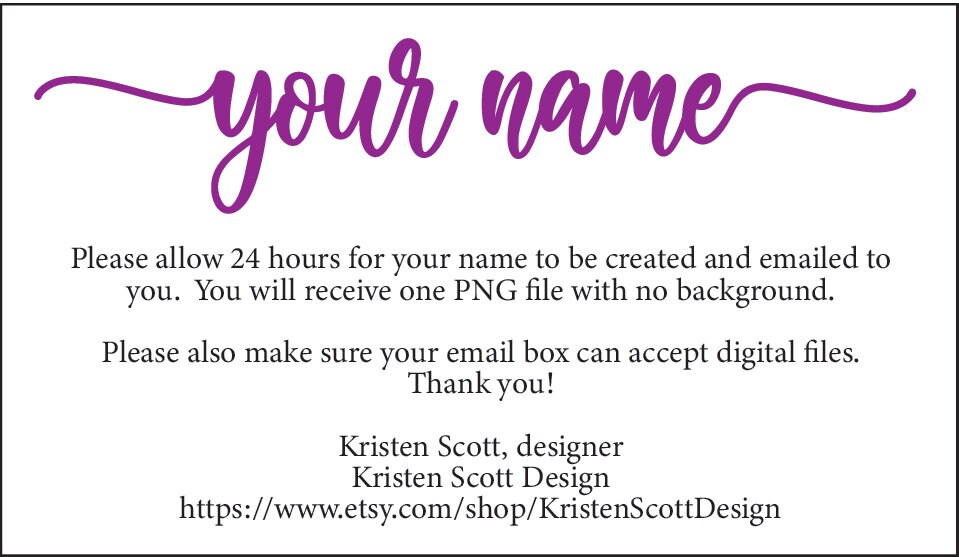 Custom Glitter Name Digital File - PNG File With No Bkgd, Personalized ...
