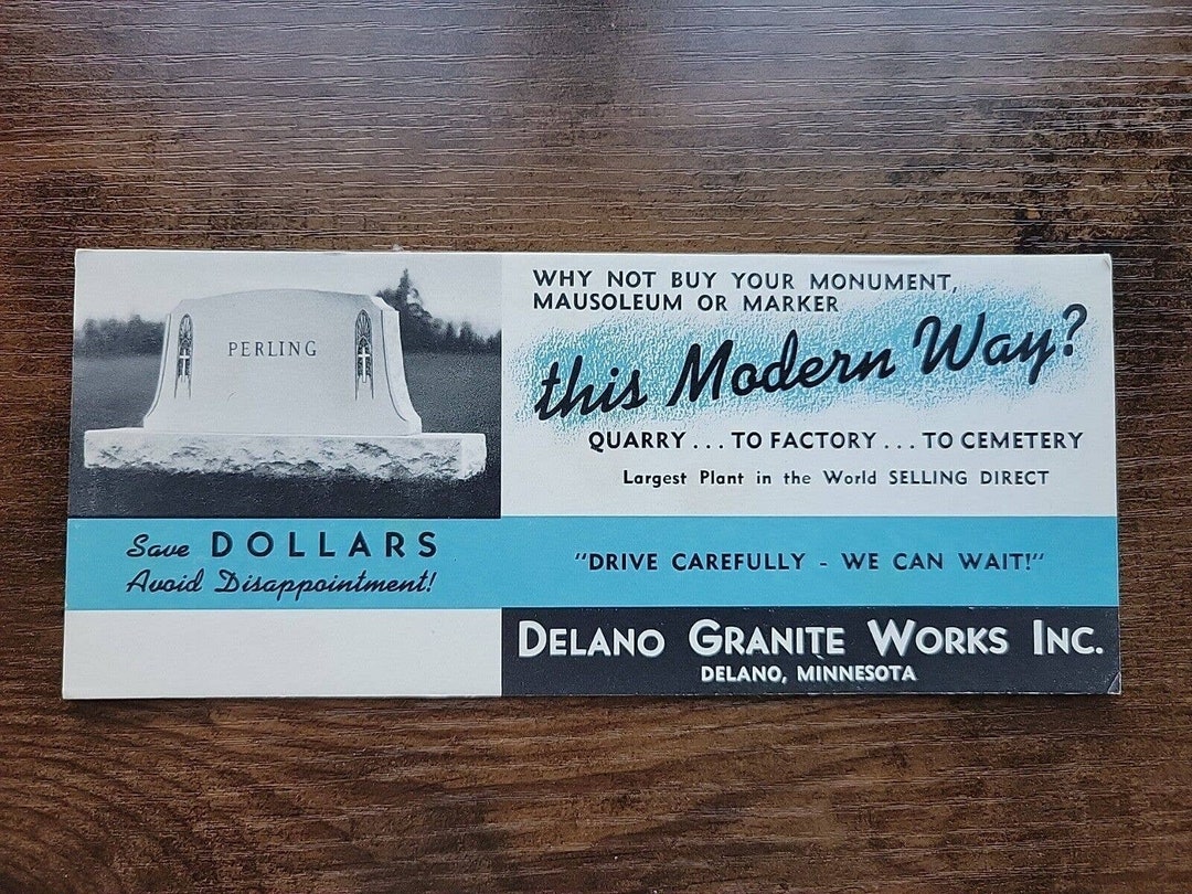Delano Granite Works Advertisement - Quarry Factory Cemetery Monument ...