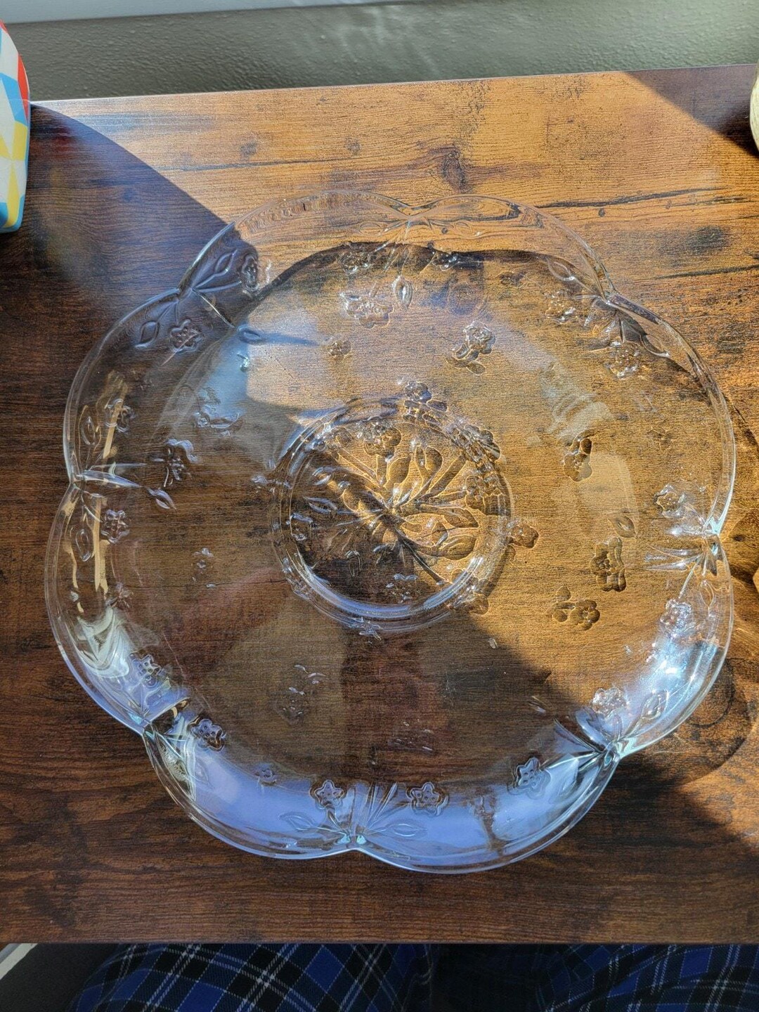 Vintage Large Crystal 12” Floral Pattern Veggie Platter - Charcuterie ...