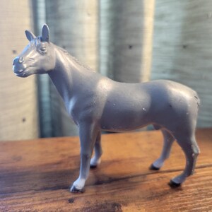 1994 TM Grey Toy Horse B - Animal Figure - Farm Toy - China - Etsy