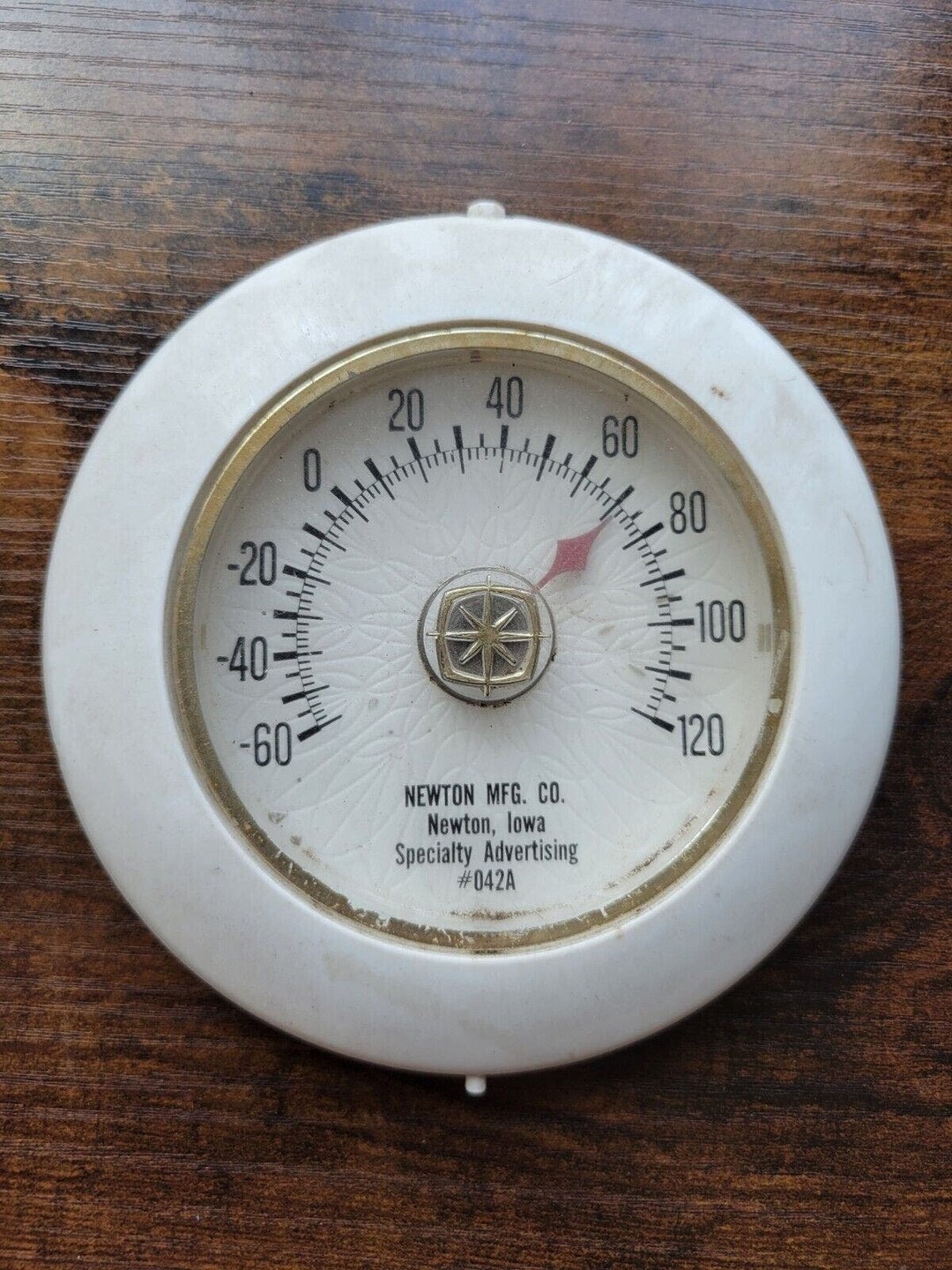 Vintage Newton Mfg Round Thermometer #042A Specialty Advertising - Made ...