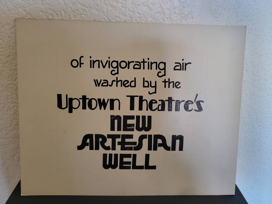 1930's Uptown Theatre Handmade Movie Poster/sign Artesian Well - Etsy