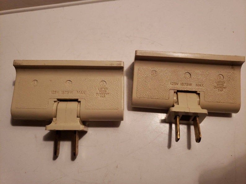 2 Pc Swivel 3 Outlet Indoor Wall Plug Current Tap Power 125V AC Adapter ...