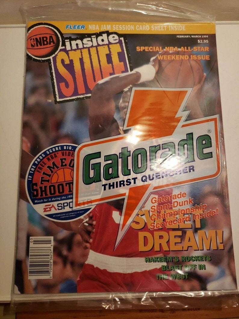 New Inside Stuff February/march 1994 Fleer NBA Jam Session Card Sheet ...