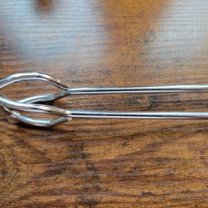 Vintage Light Blue Rubber Handle 10" Stainless Steel Tongs - Made in ...
