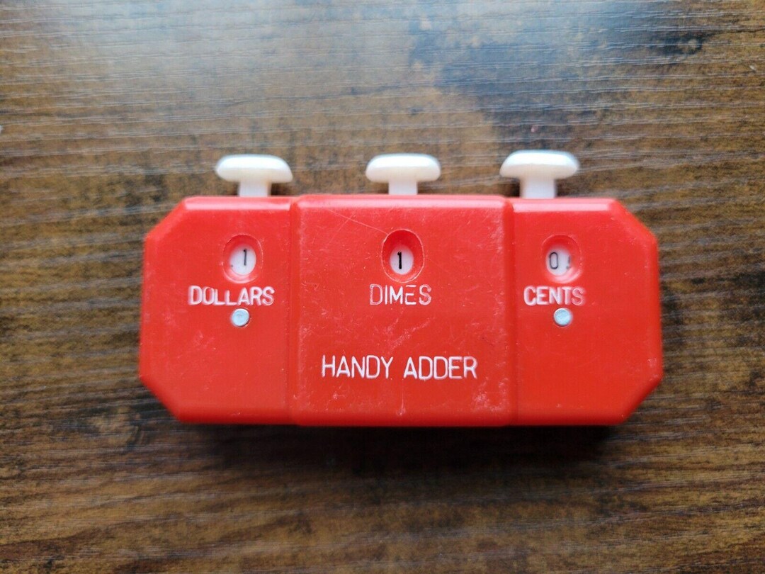 Vintage 1970s Red Handy Adder Handheld Money Counter Made in Hong Kong ...