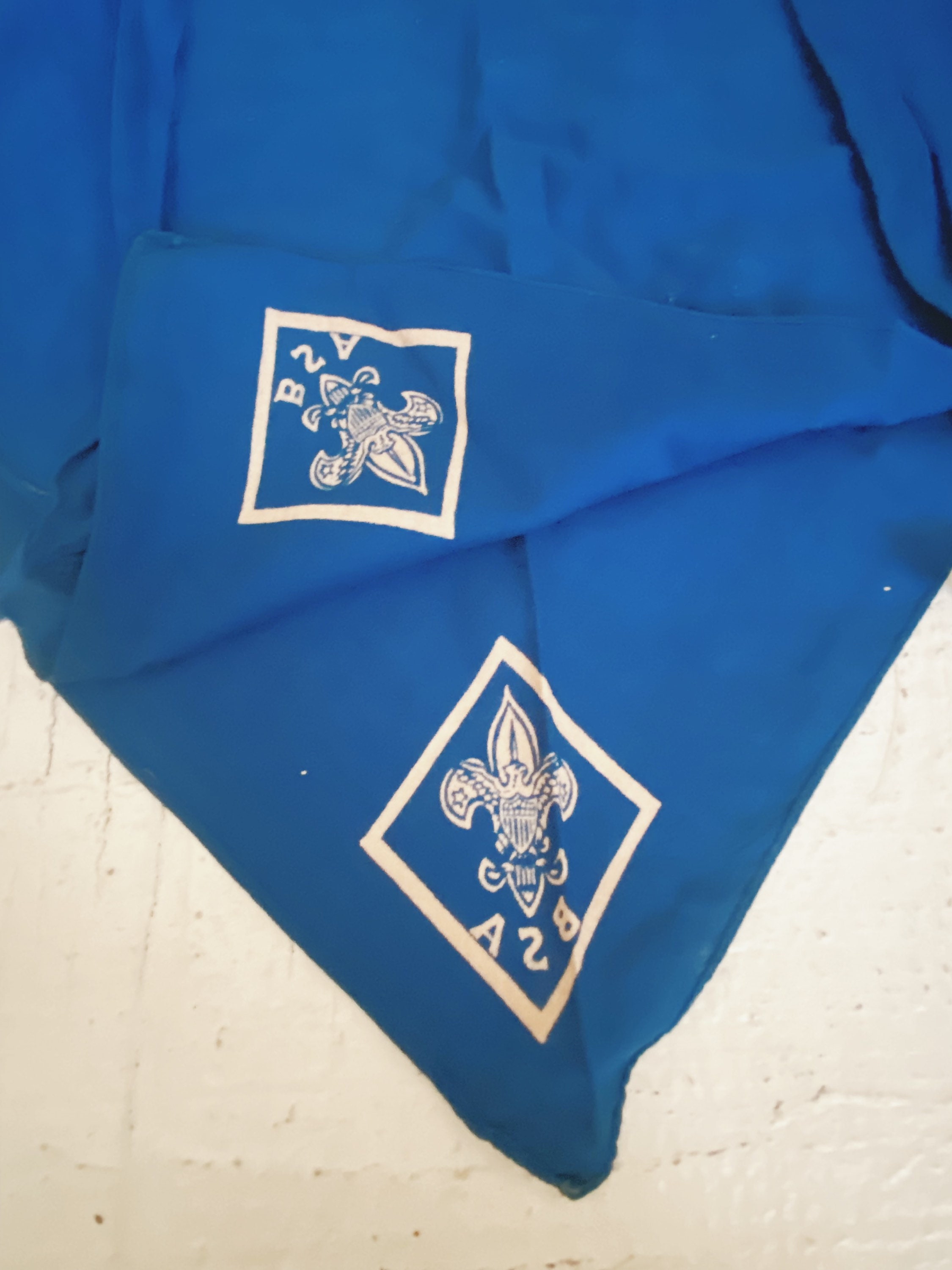 Vintage Boy Scouts Handkerchief Blue and White Boy Scouts Handkerchief ...