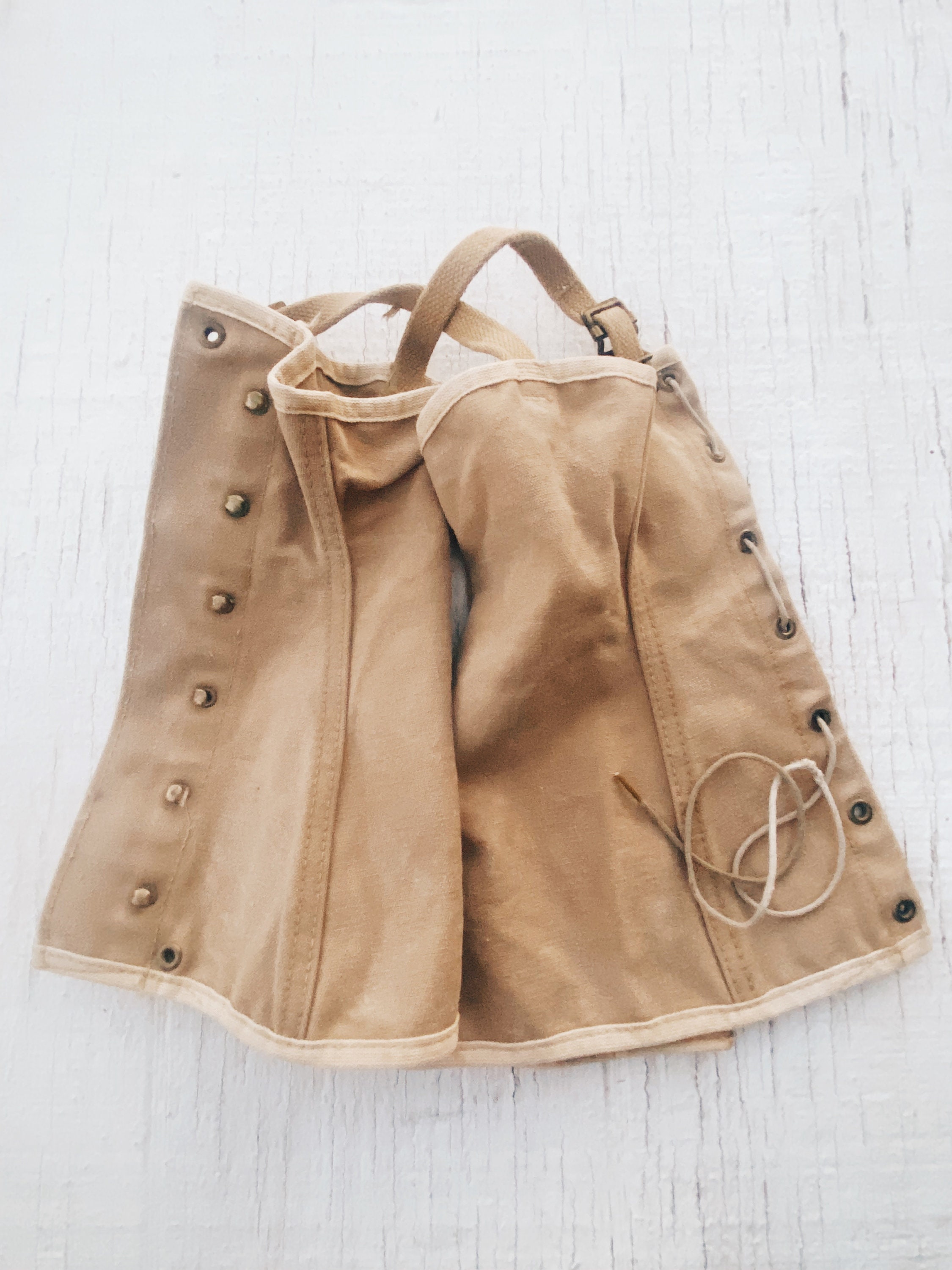 Vintage WWII WW2 US Army Canvas Military Spats Gaiters Boot Covers ...