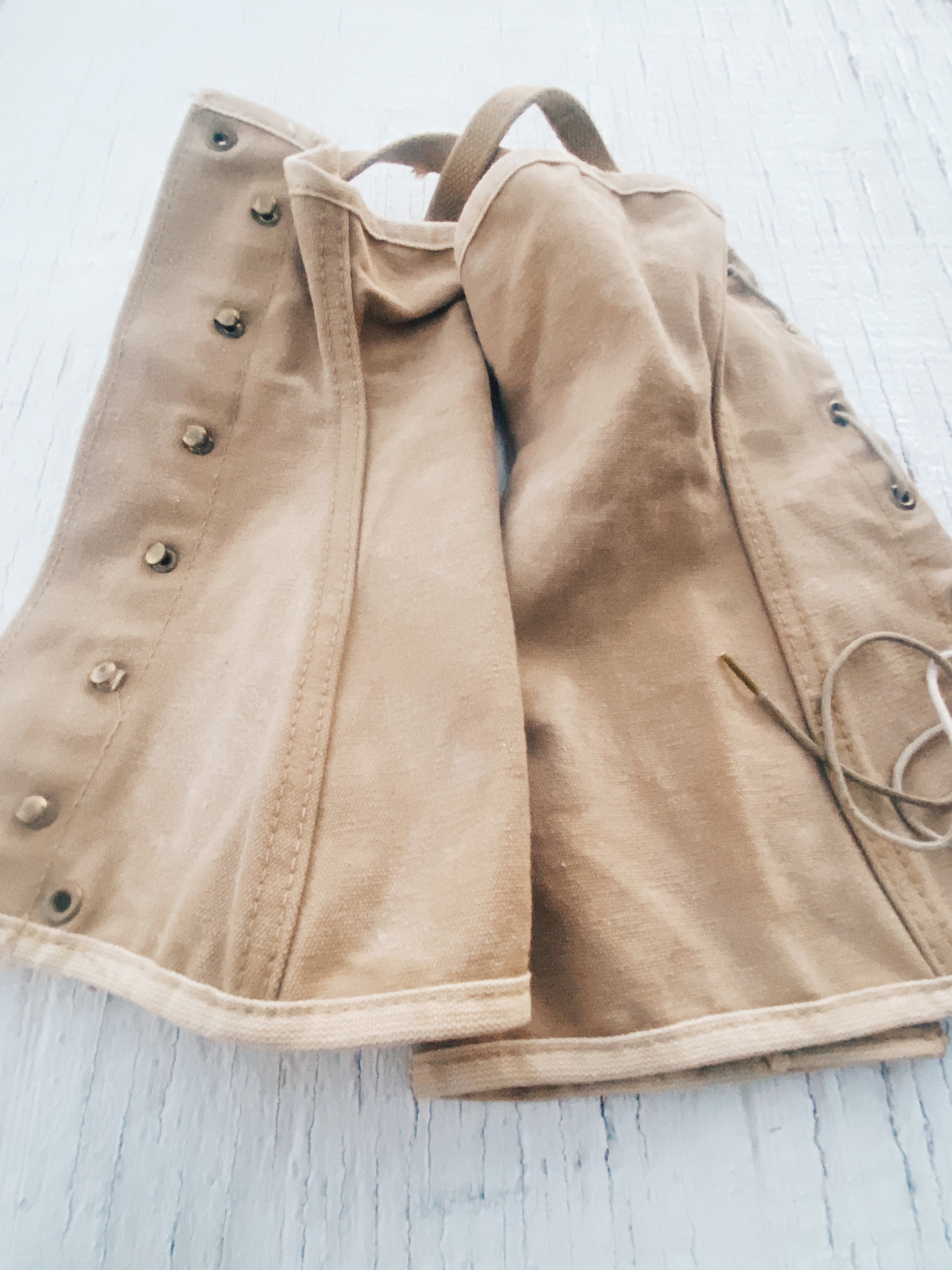 Vintage WWII WW2 US Army Canvas Military Spats Gaiters Boot Covers ...