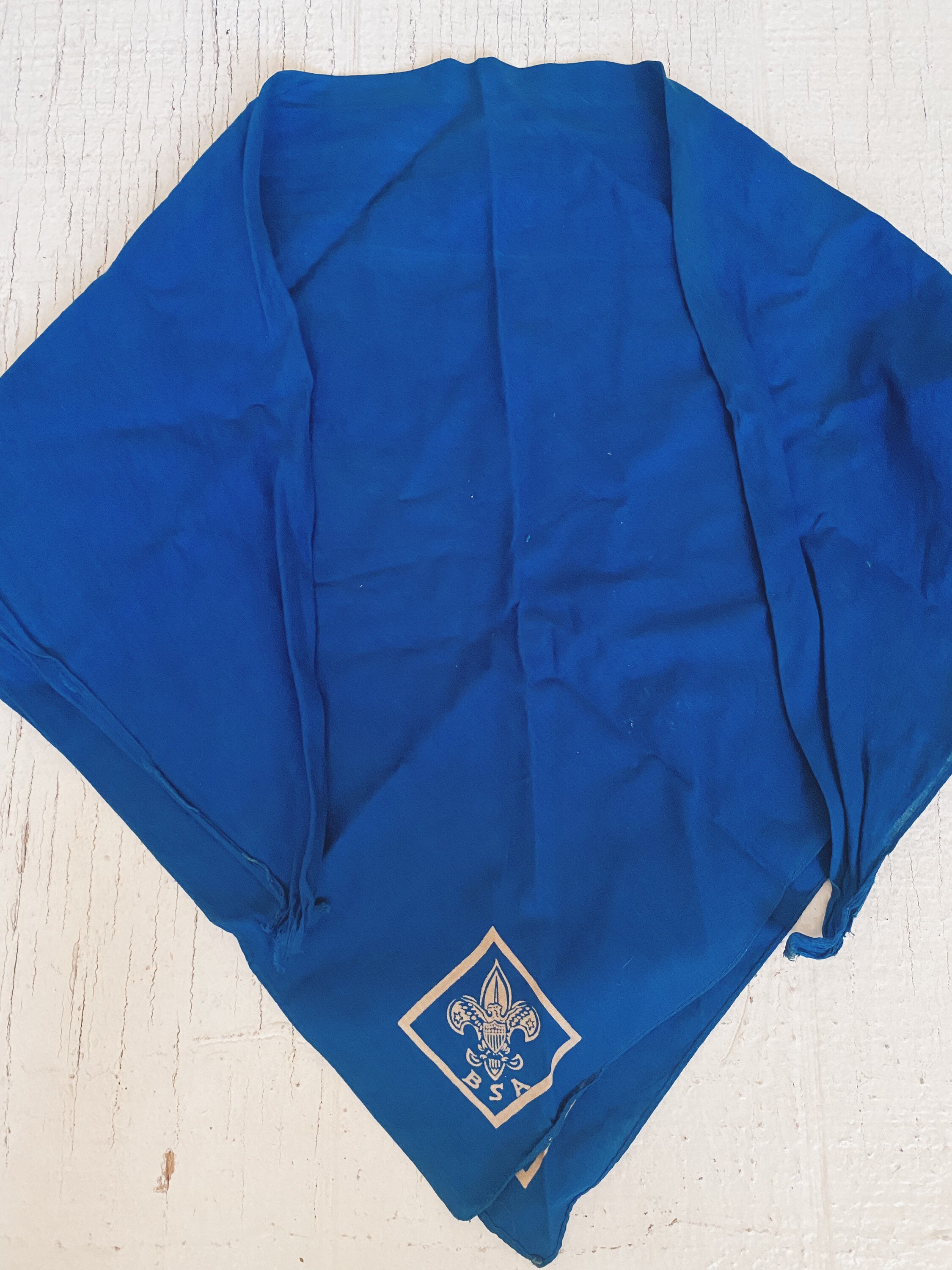 Vintage Boy Scouts Handkerchief Blue and White Boy Scouts Handkerchief ...