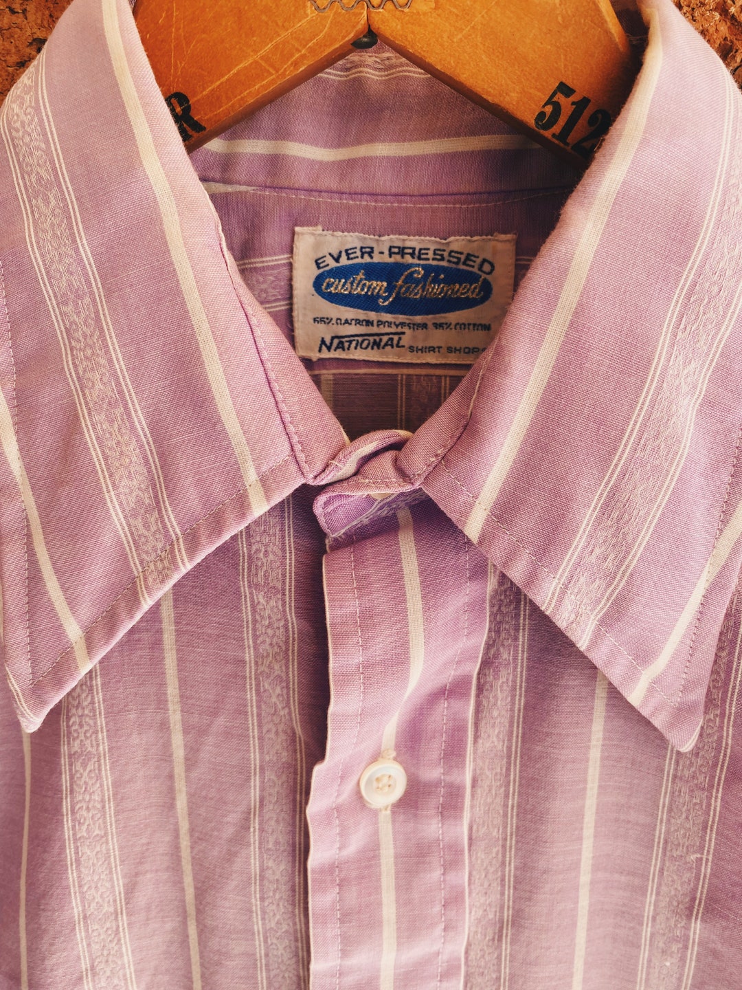 Vintage National Button up Long-sleeve Dress Shirt Ever Pressed, Custom ...