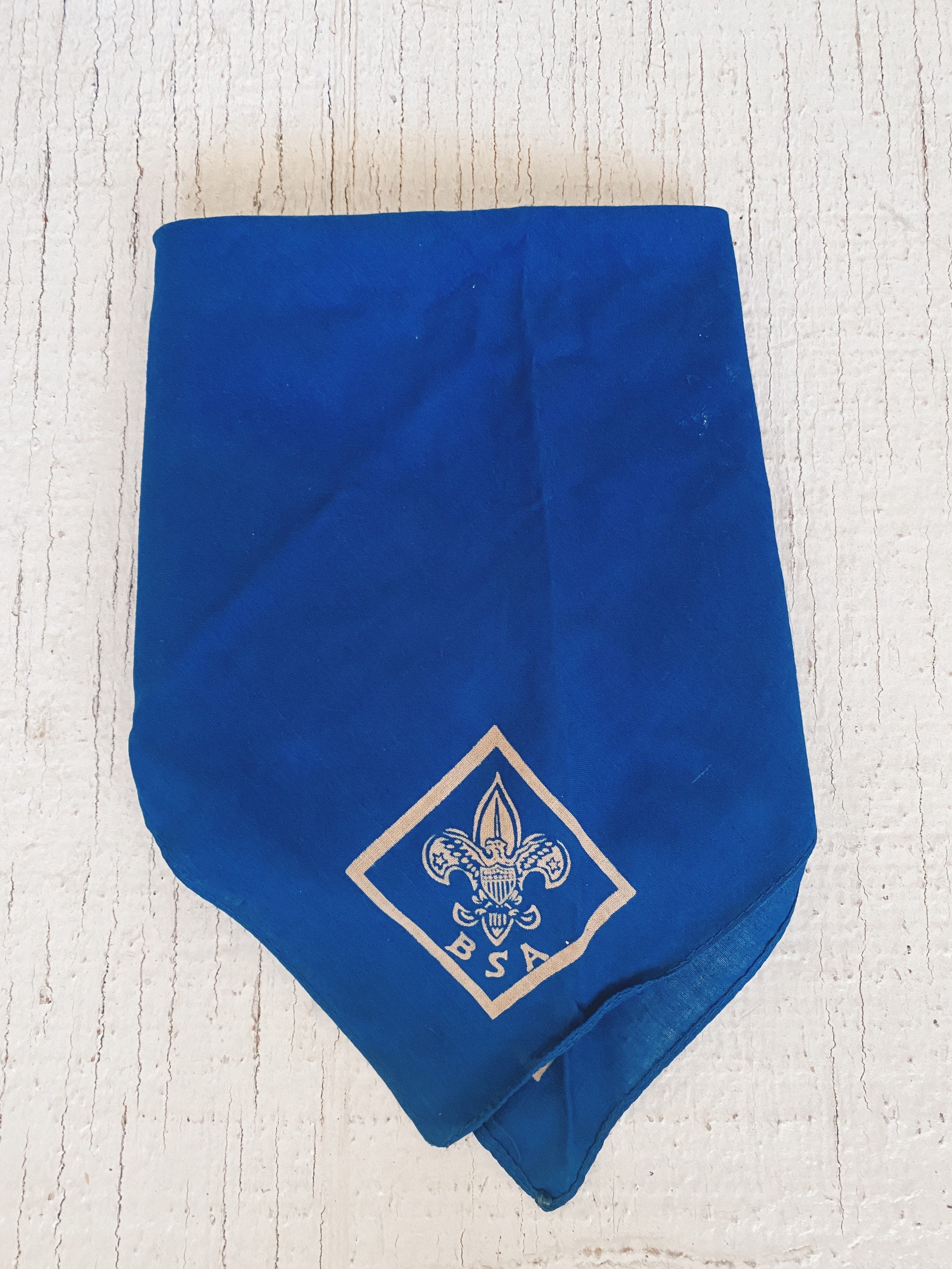 Vintage Boy Scouts Handkerchief Blue and White Boy Scouts Handkerchief ...