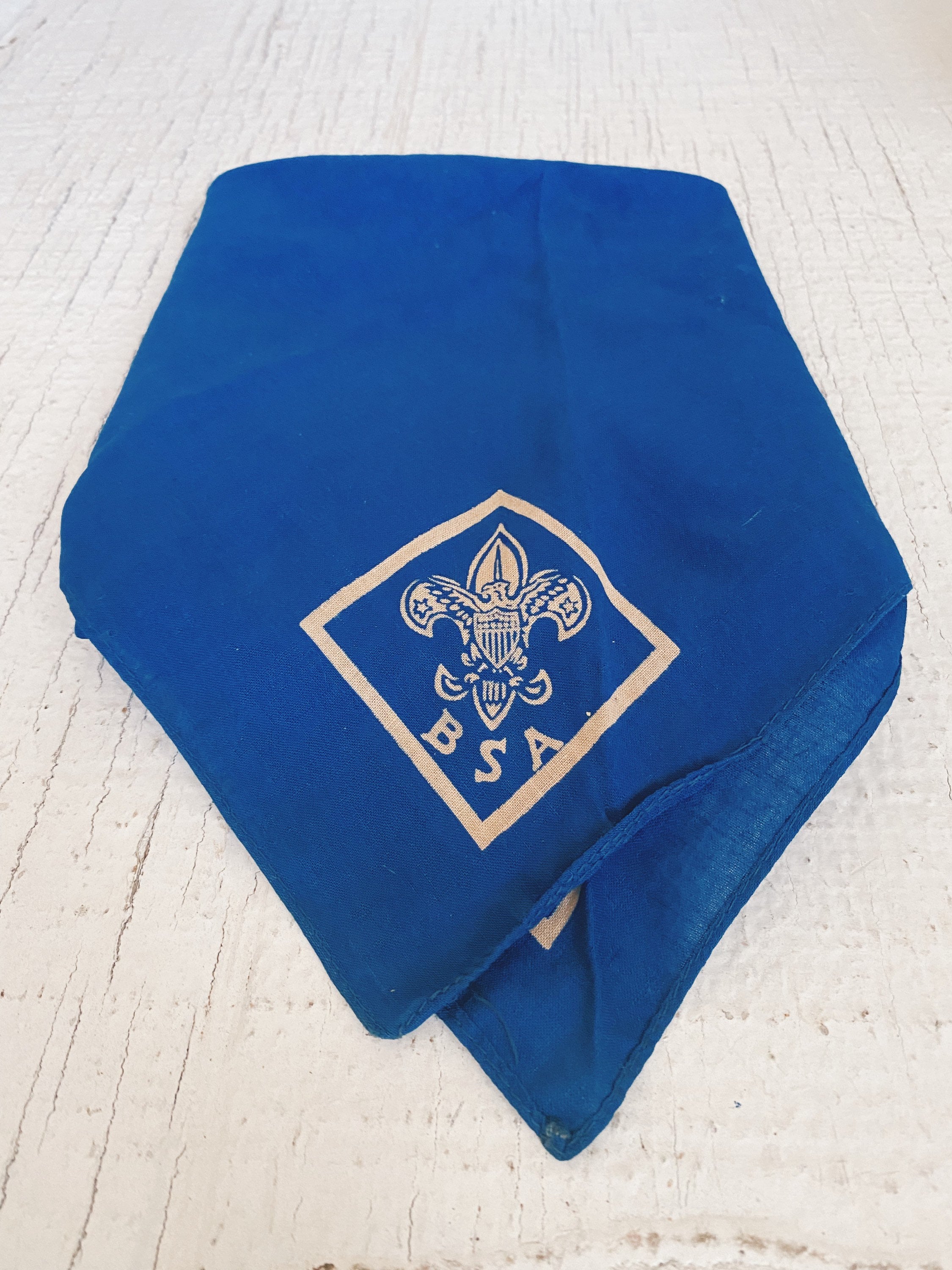 Vintage Boy Scouts Handkerchief Blue and White Boy Scouts Handkerchief ...
