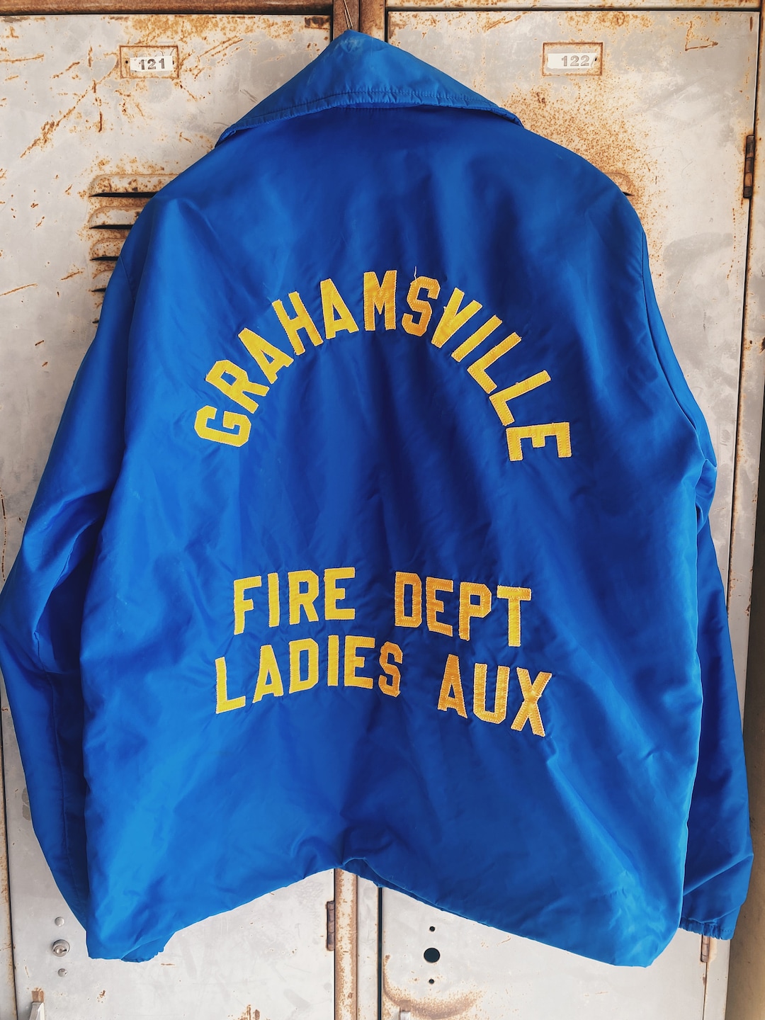 Vintage Fire Dept Jacket- Fire Department, Letterman, Ladies Aux Jacket ...