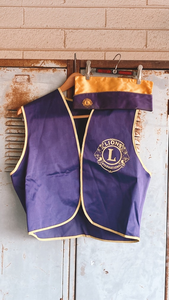 Vintage Lions Club Vest- purple lions club, lions clu… - Gem