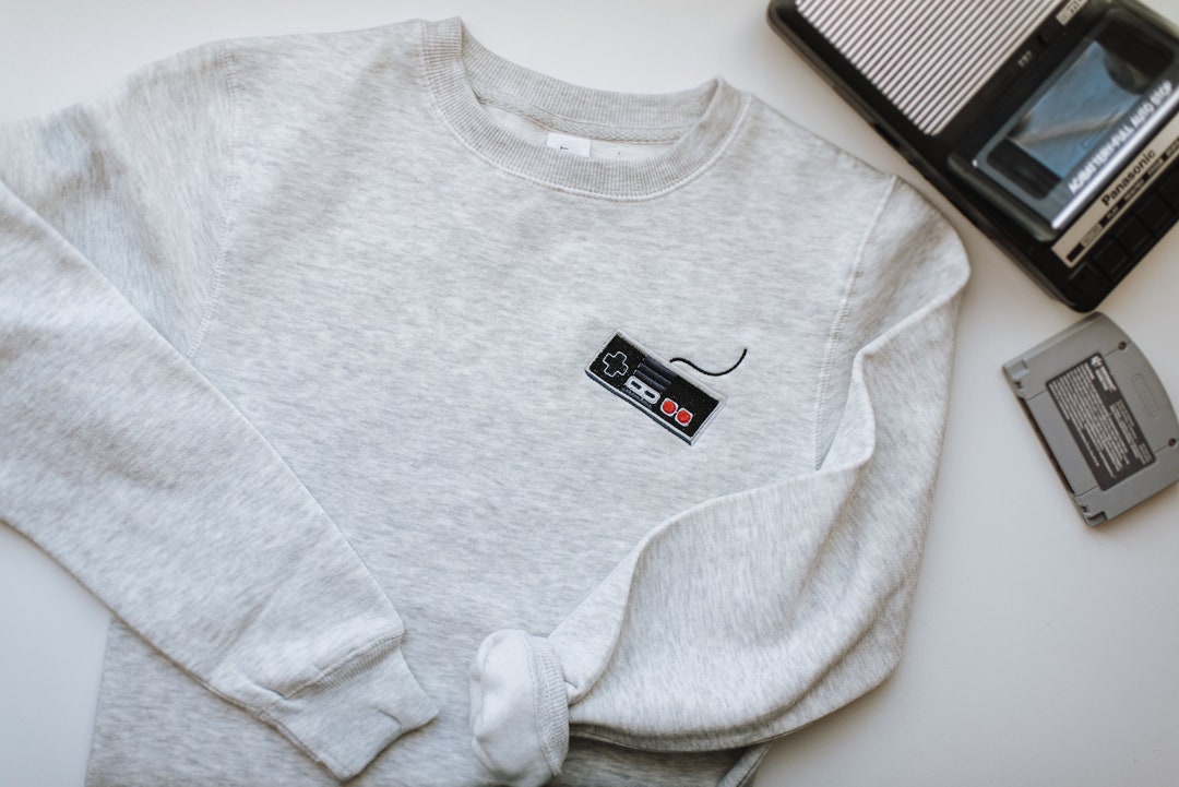 Nintendo NES Controller Crew - Modern Minimalist Embroidered Crewneck ...