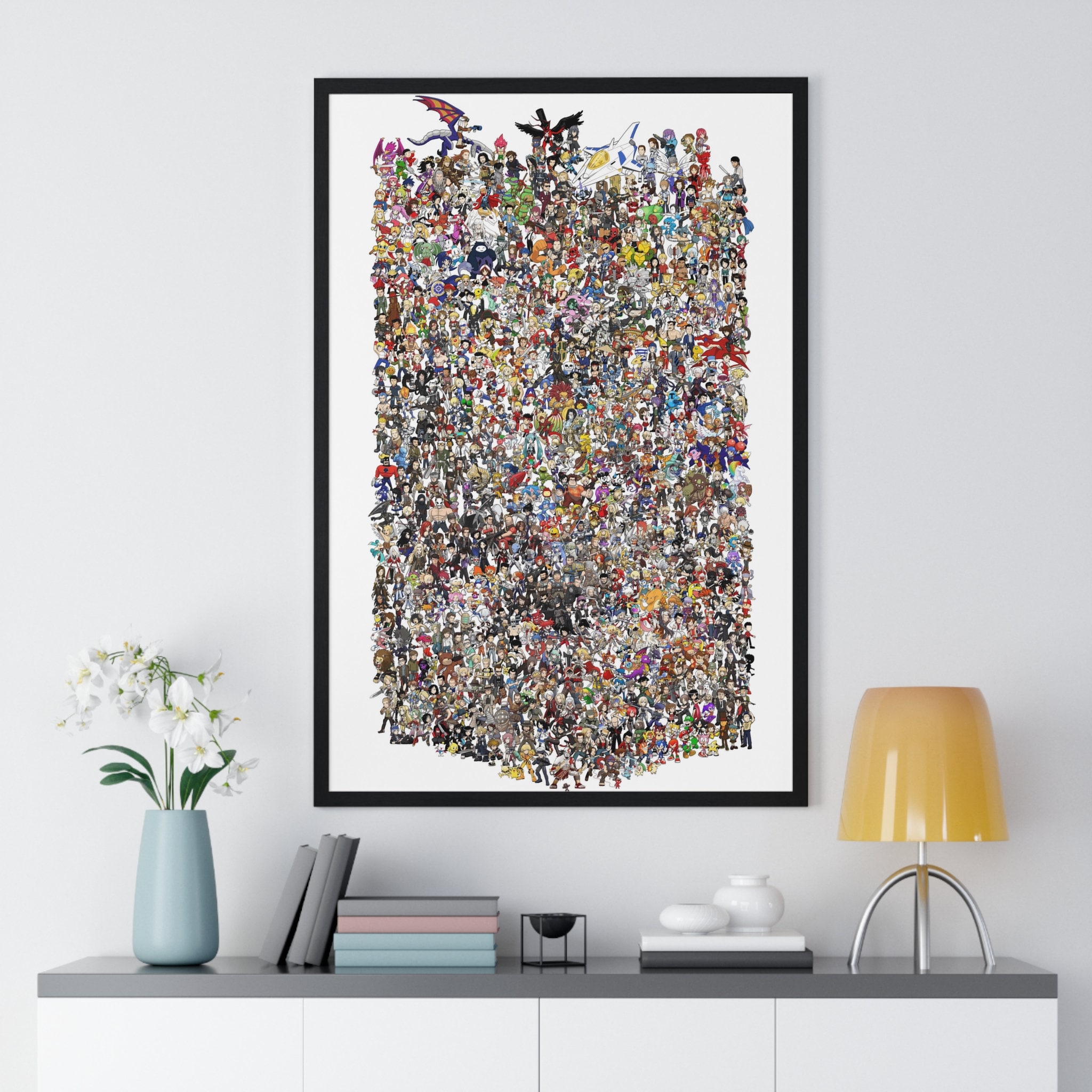 Epic Anime and Video Game Characters Collage Print in Frame - Etsy