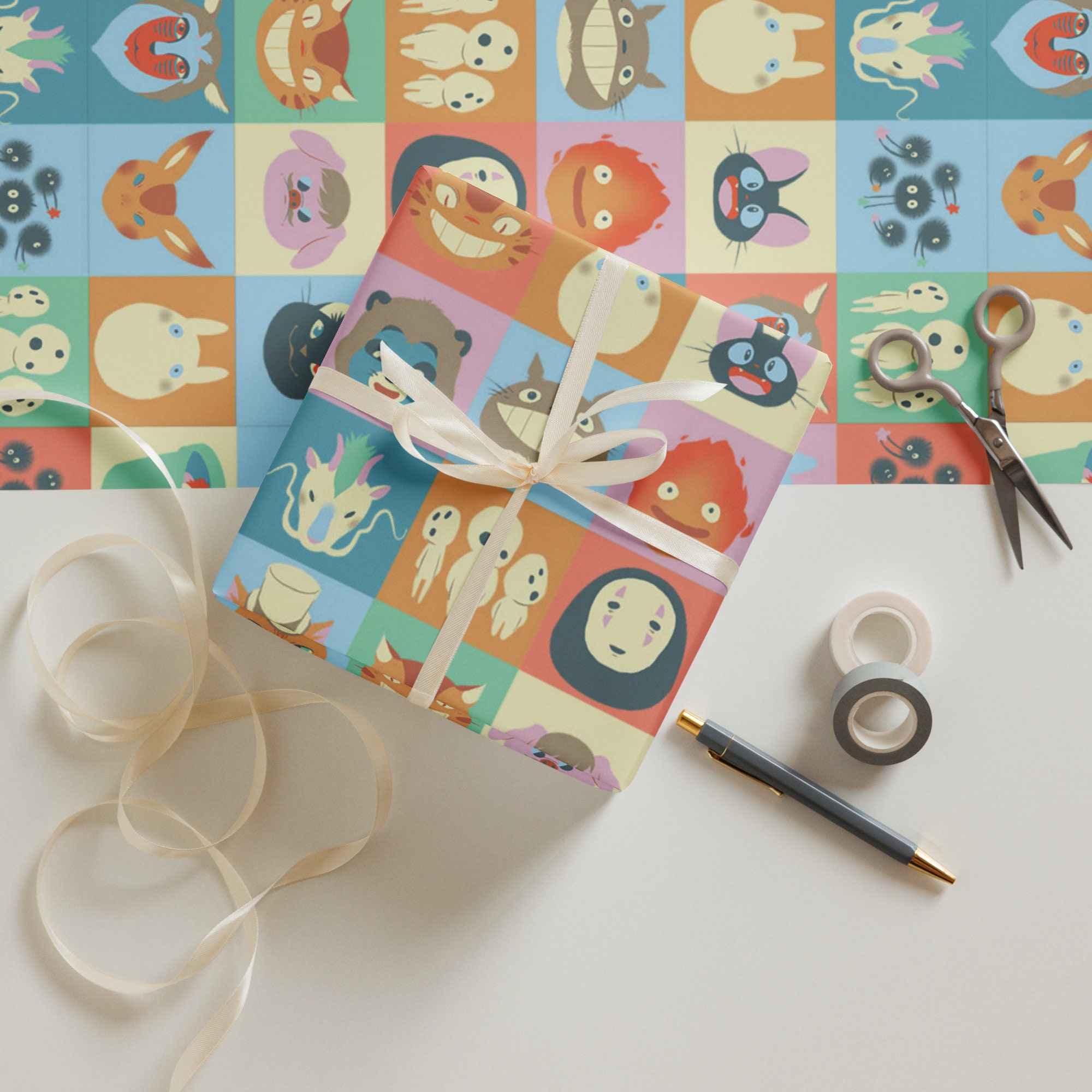 Studio Ghibli Character Wrapping Paper - Etsy
