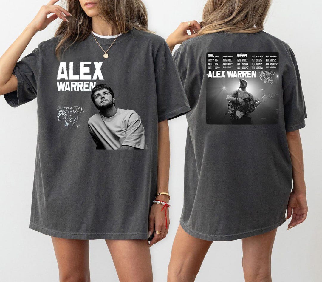 Vintage Alex Warren Unisex T Shirt, Tour Music Alex Warren Tour 2025 ...