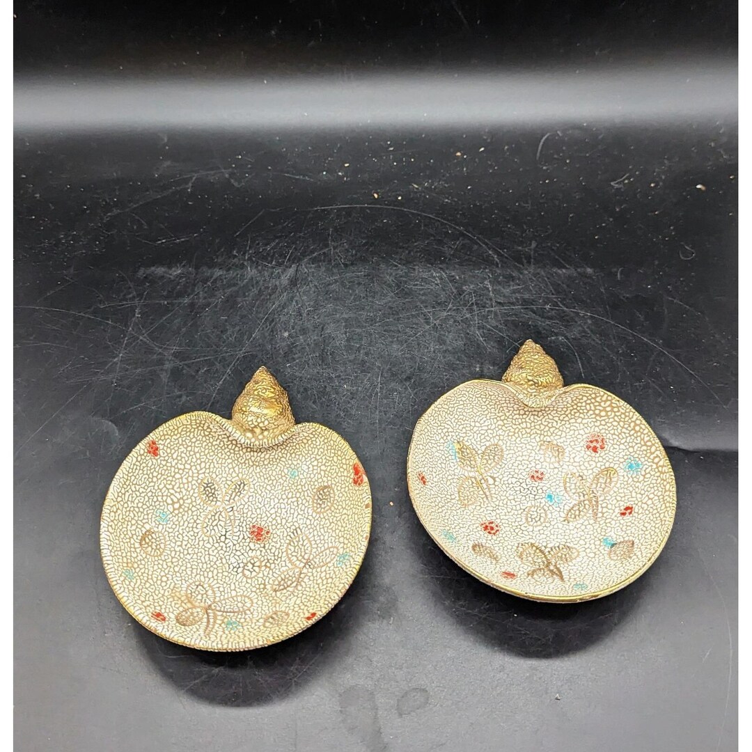 Set/2 Italian Pottery Pebble Lava Glaze Candy Trinket Dish Seashell ...