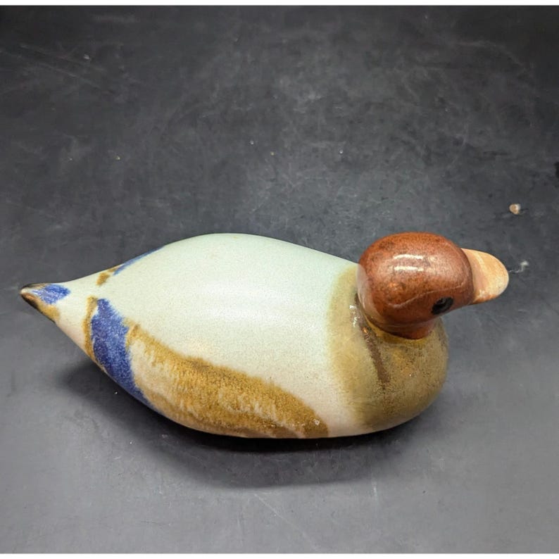 Vintage Teka Studio Art Pottery Stoneware Duck Decoy Figurine Signed 7 ...