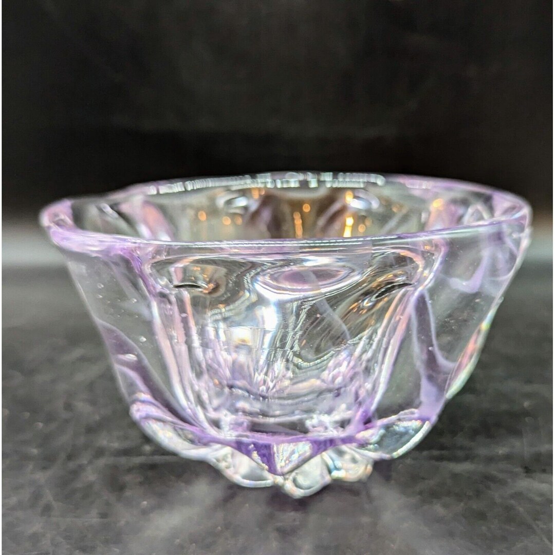 Vintage Walter Prince Art Glass Purple Swirl Console Candy Bowl 7 ...
