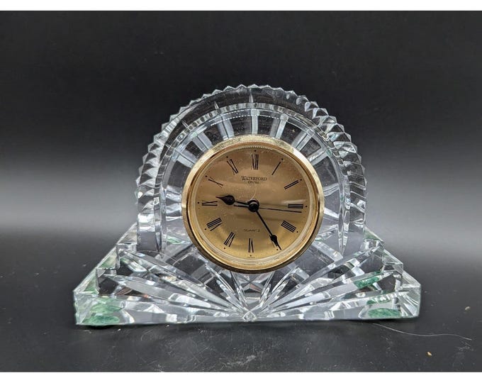 Vintage Crystal Mantle Clock With Quartz Movement, Beautiful Crystal ...