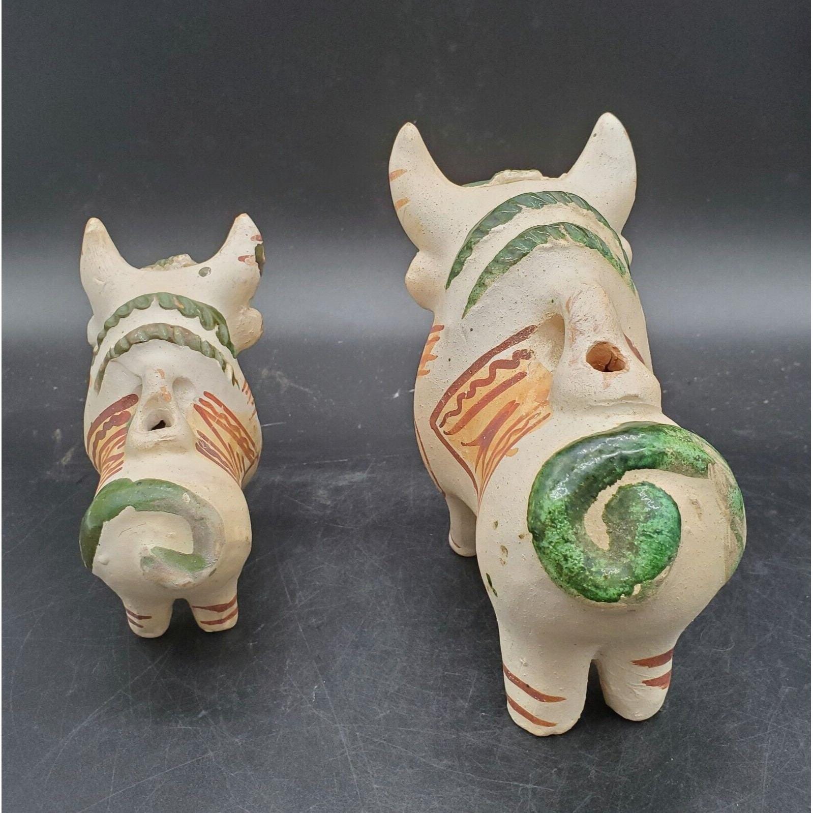 Peruvian Pottery Bull Figurine: Handcrafted Torito De Pucara, Set of 2 ...