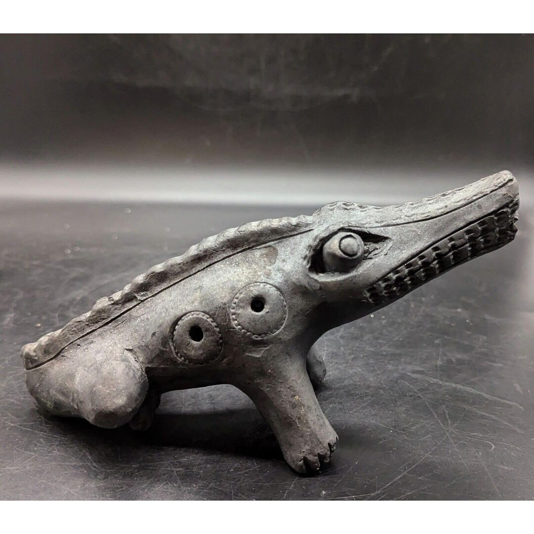 Vintage Handmade Clay Crocodile Figurine Sculpture - Etsy