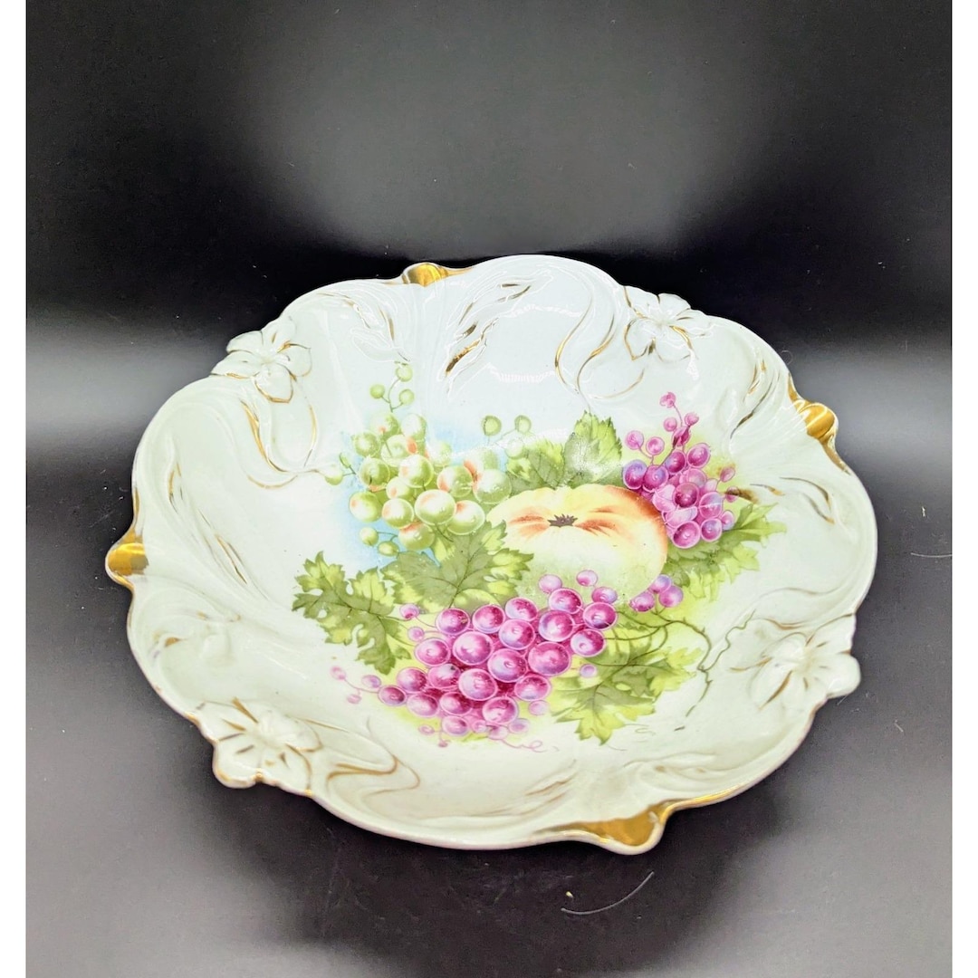 Antique Art Nouveau PS Germany Fruit Centerpiece Bowl Transferware 10 ...