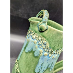 Vintage Studio Art Pottery Green Ceramic Pitcher 9" Signed Sue - Etsy