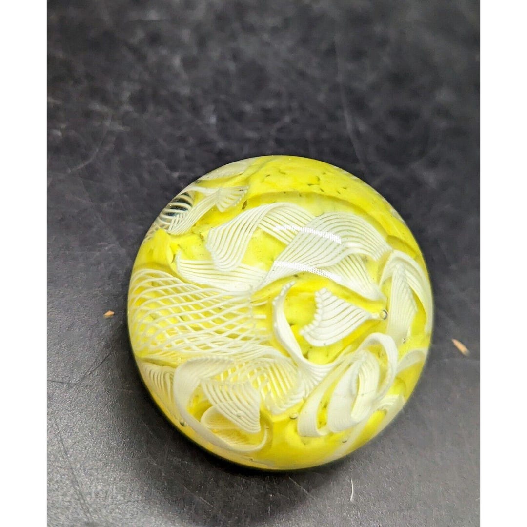 Vintage Murano Studio Art Glass Ed Langbein Original Yellow Ribbon ...