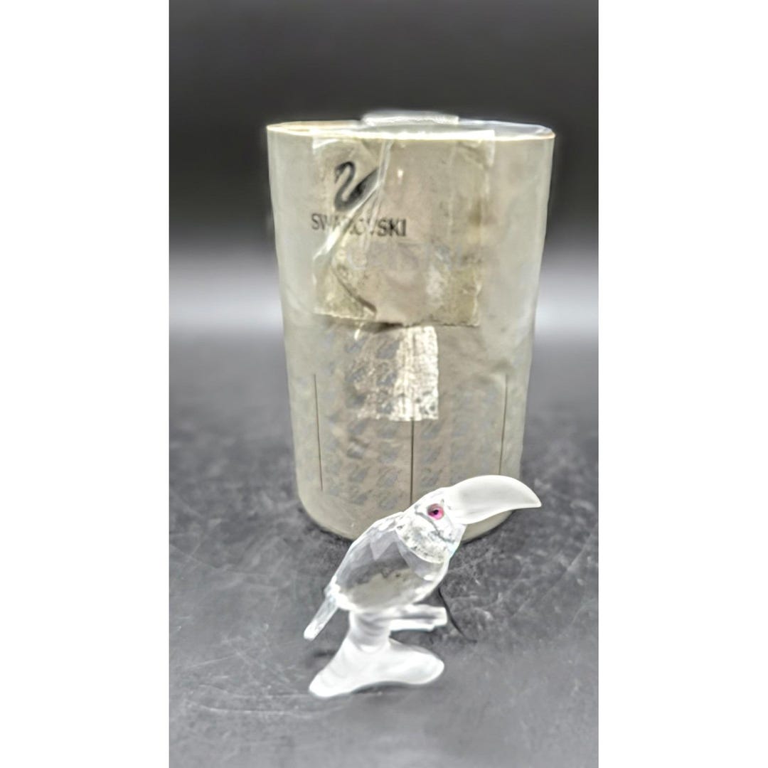 Vintage Swarovski Crystal Toucan Frosted Beak on Branch Figurine 7621 ...