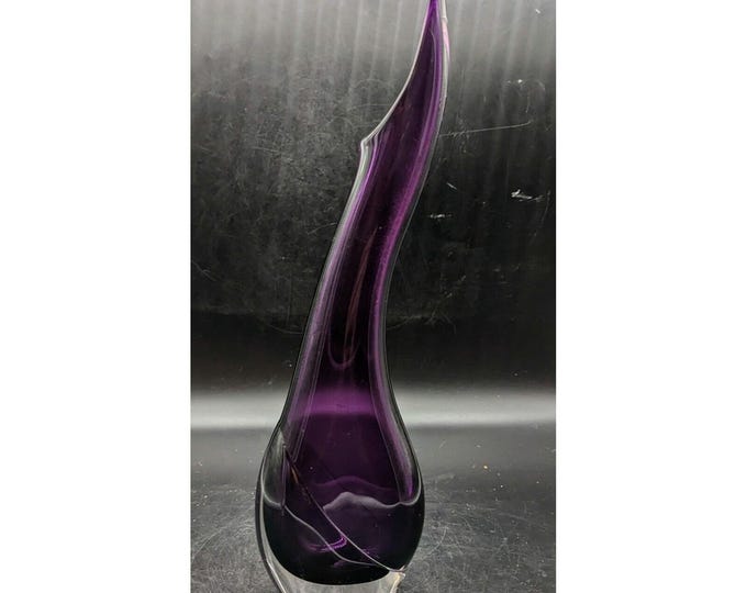 Hand Blown Ed Branson Studio Art Glass Vase Signed 2001 Purple 14" - Etsy