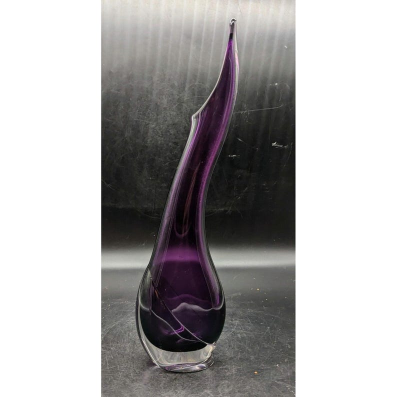 Hand Blown Ed Branson Studio Art Glass Vase Signed 2001 Purple 14 - Etsy
