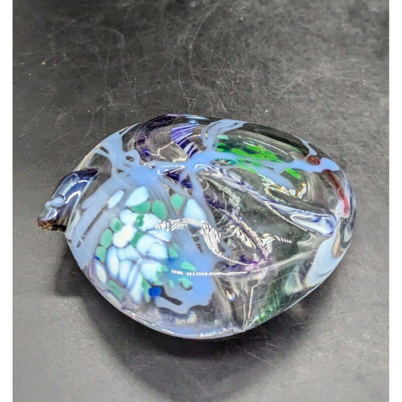 Studio Art Glass Jon Silverman Handmade Flat Paperweight 4.75" Signed ...