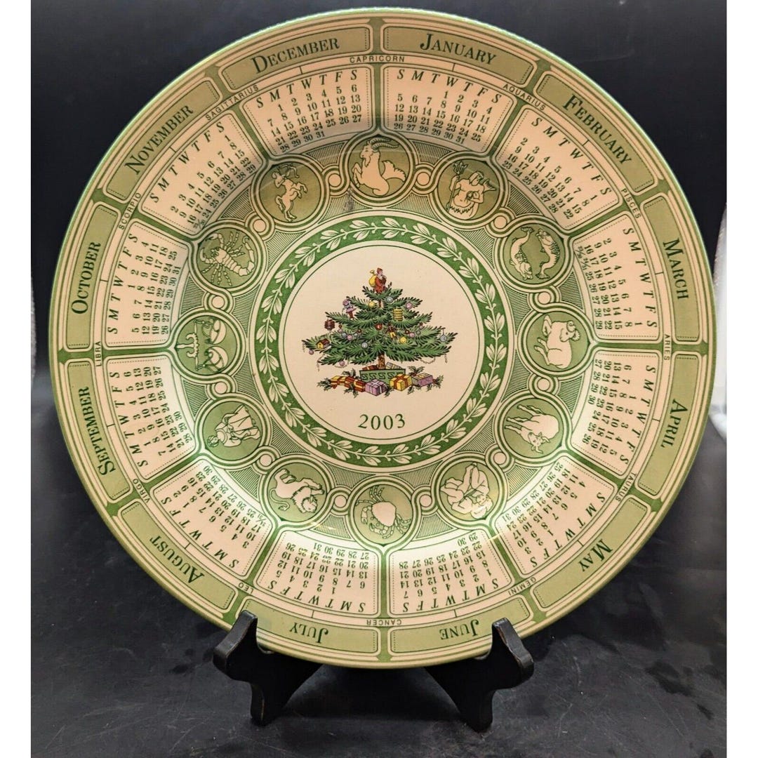 Spode Christmas Tree 2003 Calendar Plate Zodiac 10 1/2" Collector's ...
