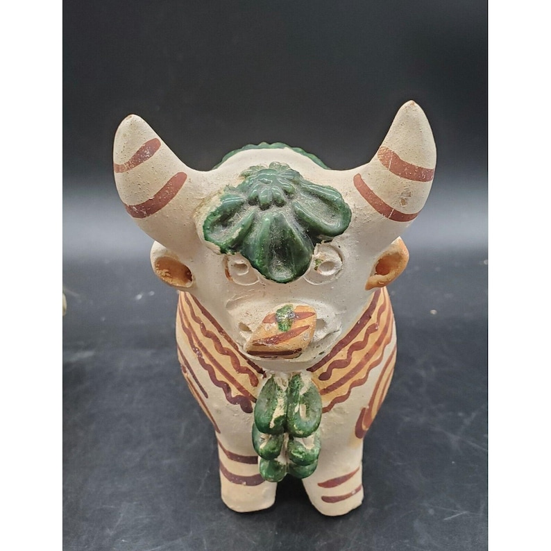 Peruvian Pottery Bull Figurine: Handcrafted Torito De Pucara, Set of 2 ...
