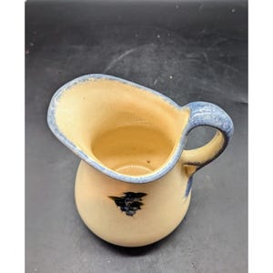 Vintage Studio Art Pottery Spongware Blueberry Pitcher 7" Maine Signed ...