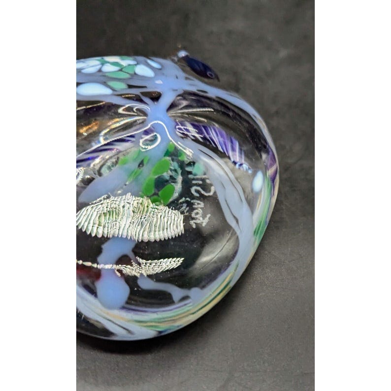 Studio Art Glass Jon Silverman Handmade Flat Paperweight 4.75" Signed ...
