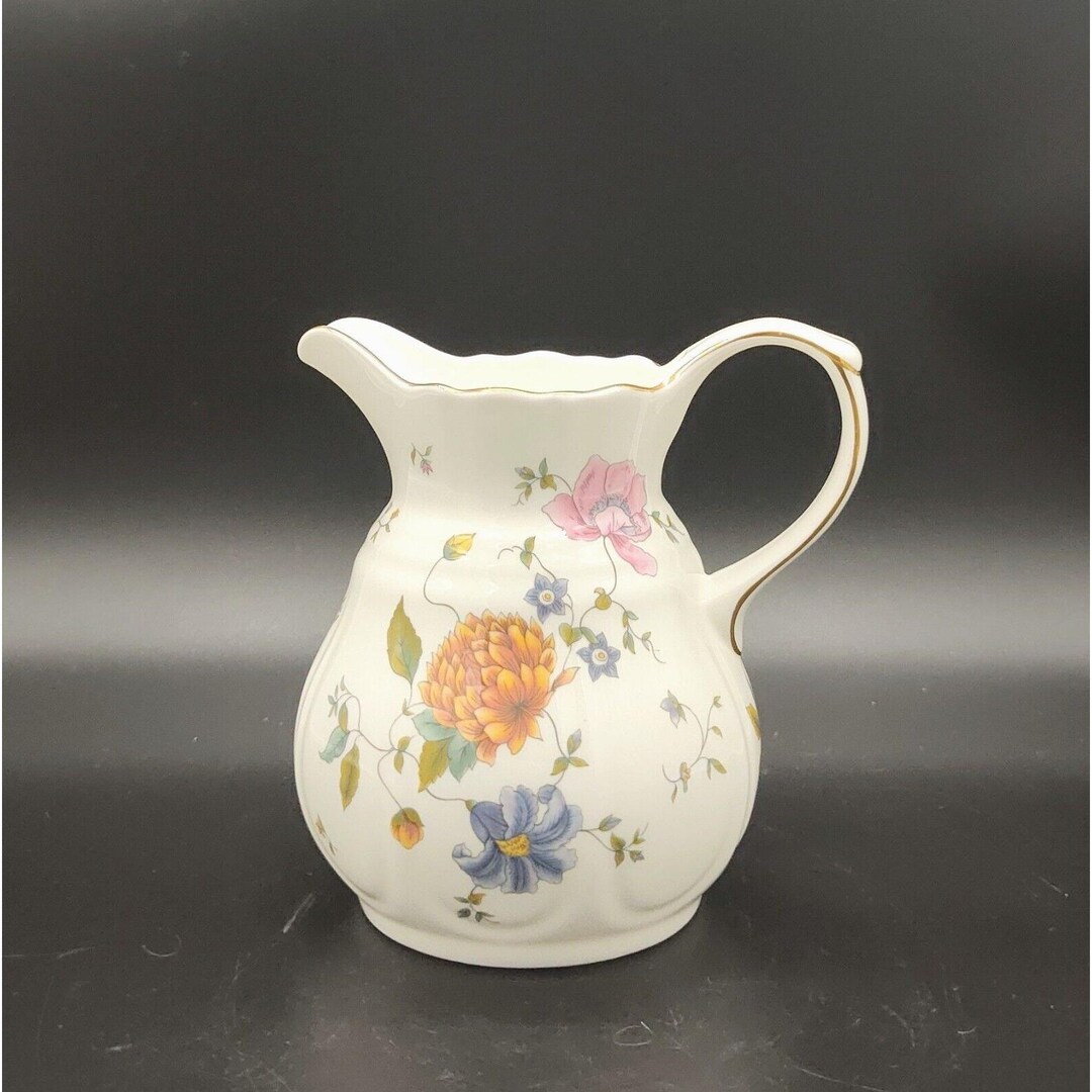 Vintage Wedgwood Bone China 20oz Pitcher Rosemade Floral Flowers ...
