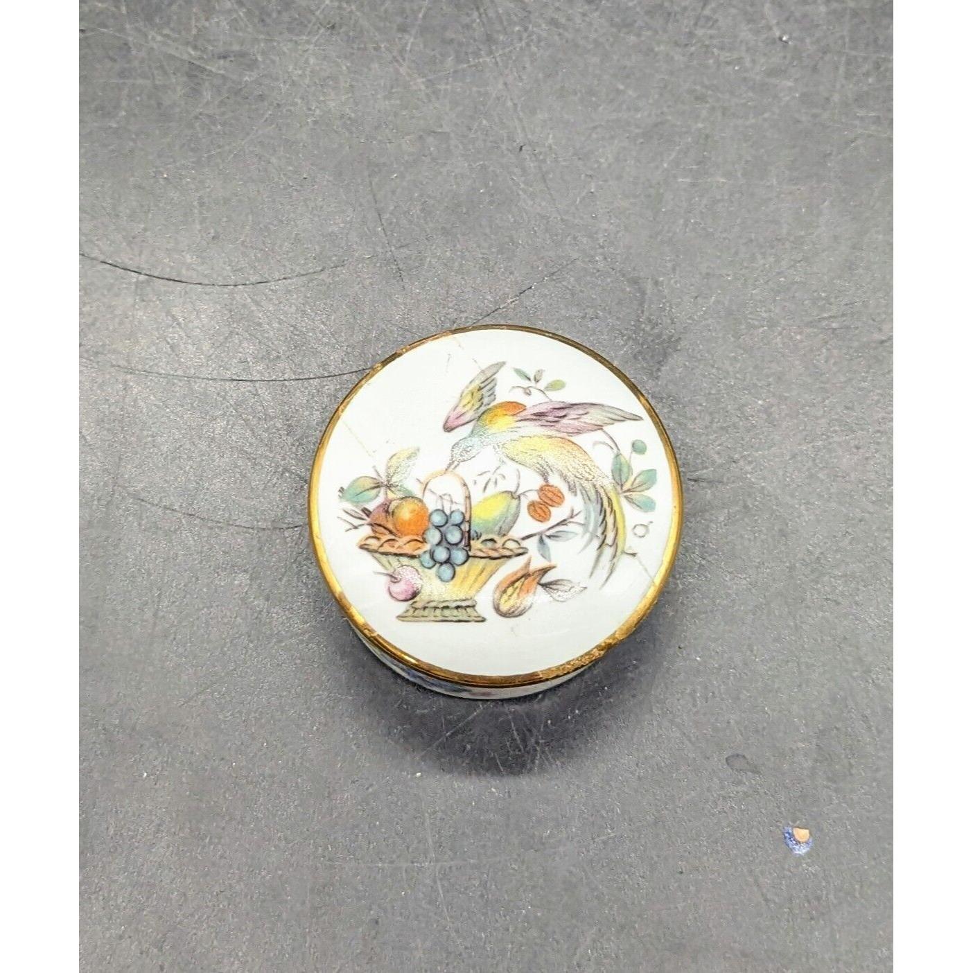 Vintage Hand Painted Limoges Trinket Pill Box W Lid Bird of Paradise 2 ...