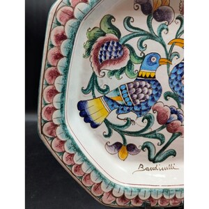 Vintage Romano Innocenti Italian Pottery 14.5" Decorative Charger Bird ...