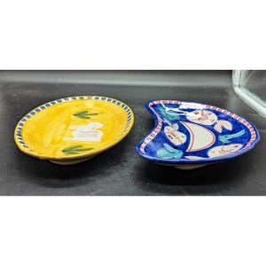 Lot/2 Solimene Vietri Italian Pottery Serving Dish Fish Ram Sheep 10 ...