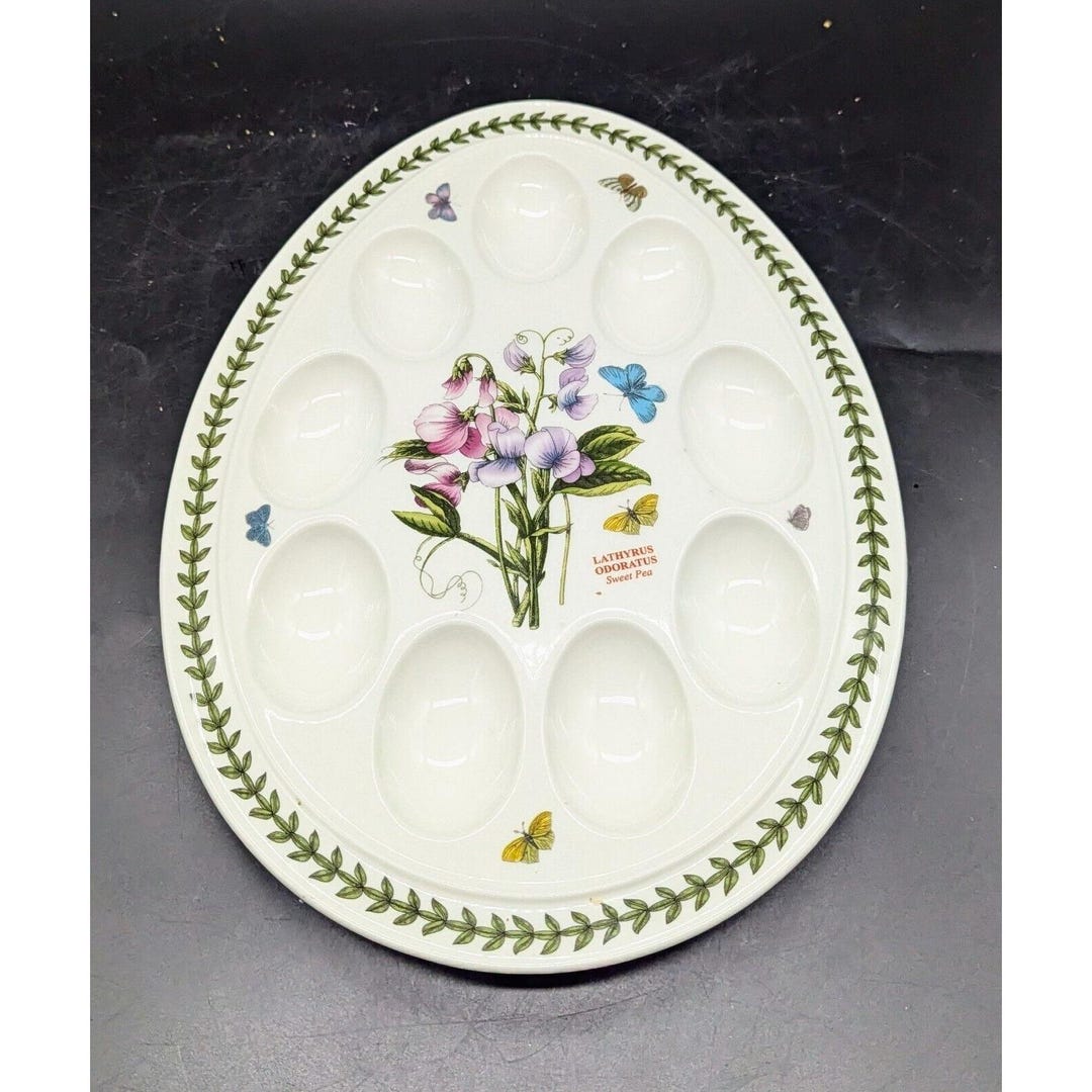 Portmeirion Botanic Garden Sweet Pea Motif Devilled Egg Plate 12 Flower - Etsy
