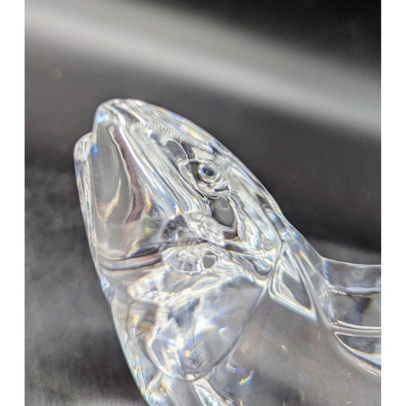 Signed Orrefors Crystal Olle Alberius Paperweight Figurine Fish Trout ...