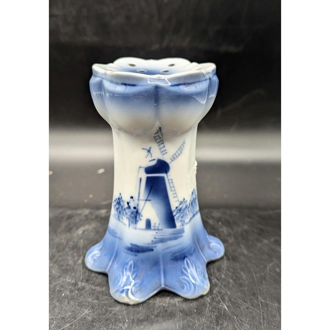 Antique German Delft Porcelain Muffineer Powdered Sugar Windmill 5" - Etsy
